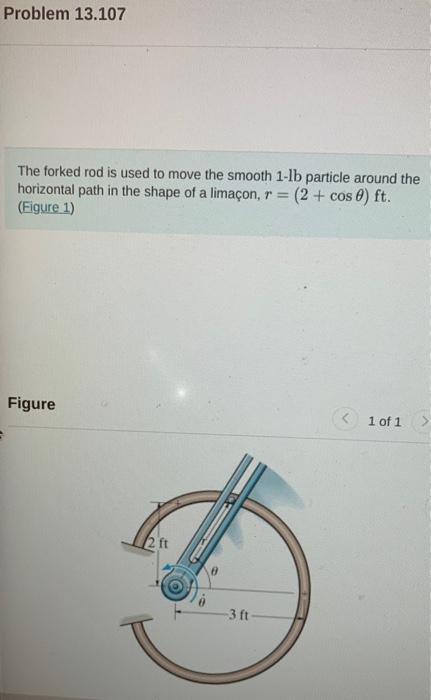 Solved The forked rod is used to move the smooth 1-lb | Chegg.com
