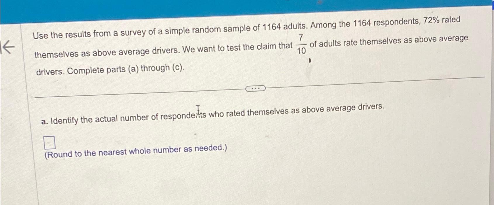 Solved Use the results from a survey of a simple random | Chegg.com