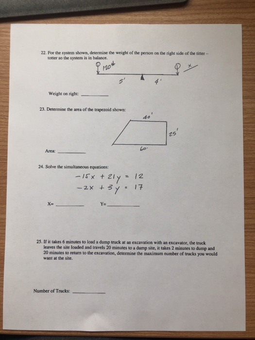 Solved 22. For the system shown, determine the weight of the | Chegg.com