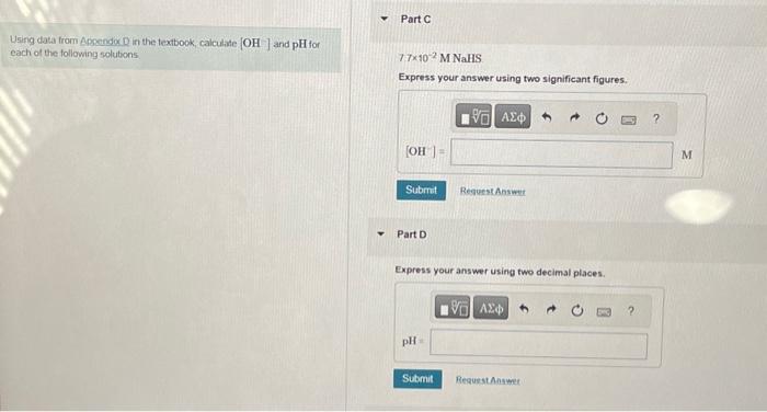 Solved Using data from ApsendoxD in the textbook, calculate | Chegg.com