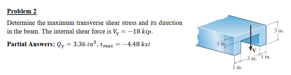 Solved Problem 2Determine the maximum transverse shear | Chegg.com
