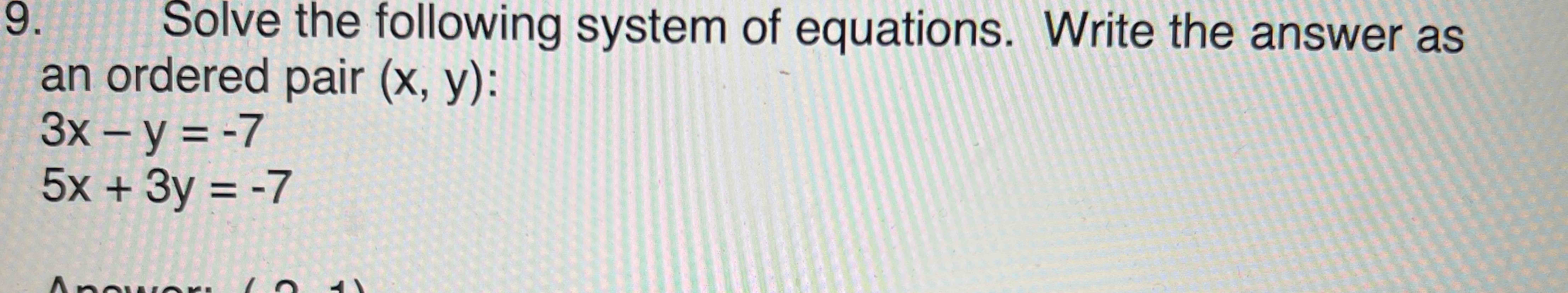 Solved Solve the following system of equations. Write the | Chegg.com