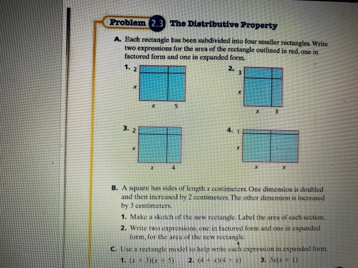 Solved Problem 2.3 The Distributive Property A. Each | Chegg.com