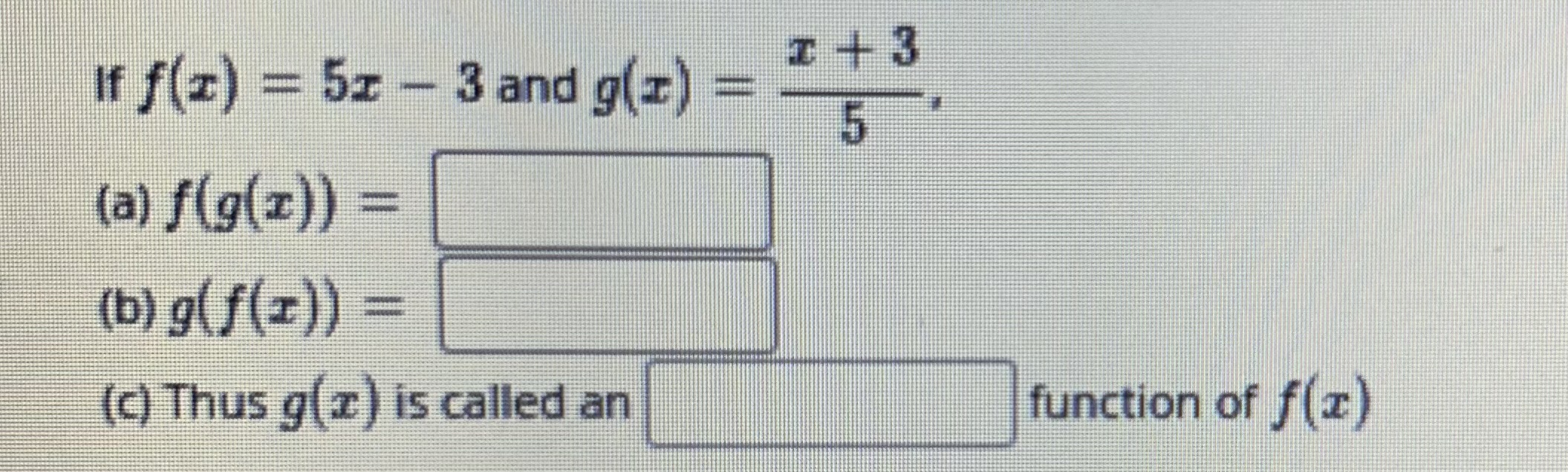 Solved If f(x)=5x-3 ﻿and | Chegg.com