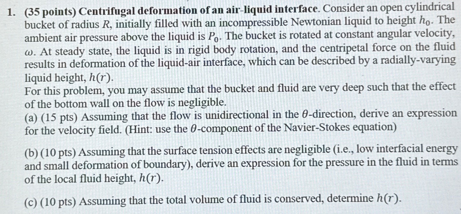 Solved (35 ﻿points) ﻿Centrifugal deformation of an | Chegg.com