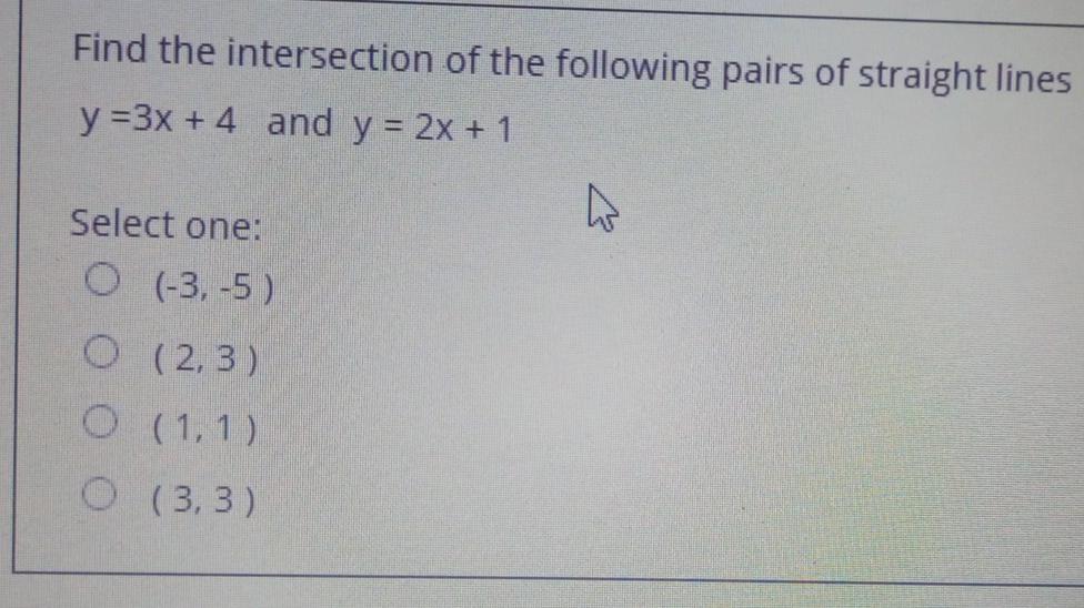 Solved Find the intersection of the following pairs of | Chegg.com