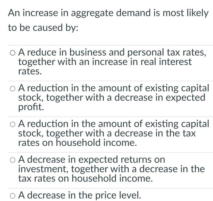 Solved A rightward shift in the aggregate supply curve is | Chegg.com