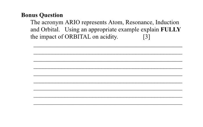 Solved Bonus Question The acronym ARIO represents Atom, | Chegg.com