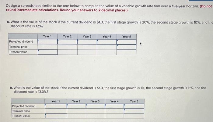 Solved Design a spreadsheet similar to the one below to | Chegg.com