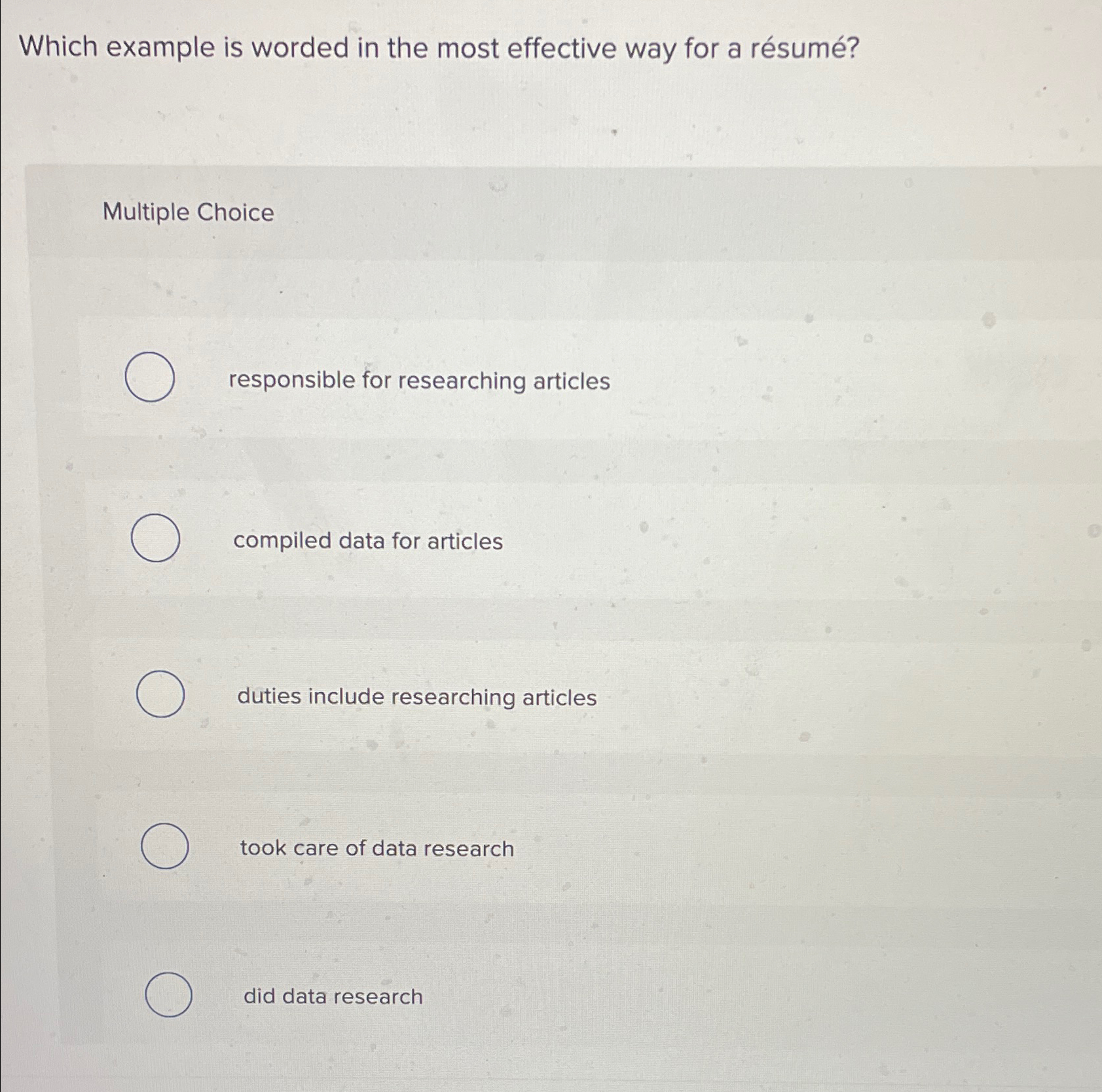 Solved Which example is worded in the most effective way for | Chegg.com