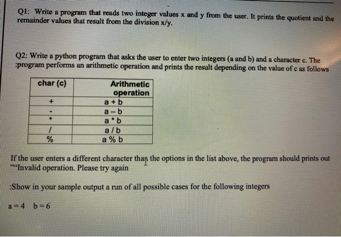 Solved Qi Write A Program That Reads Two Integer Values X 8404