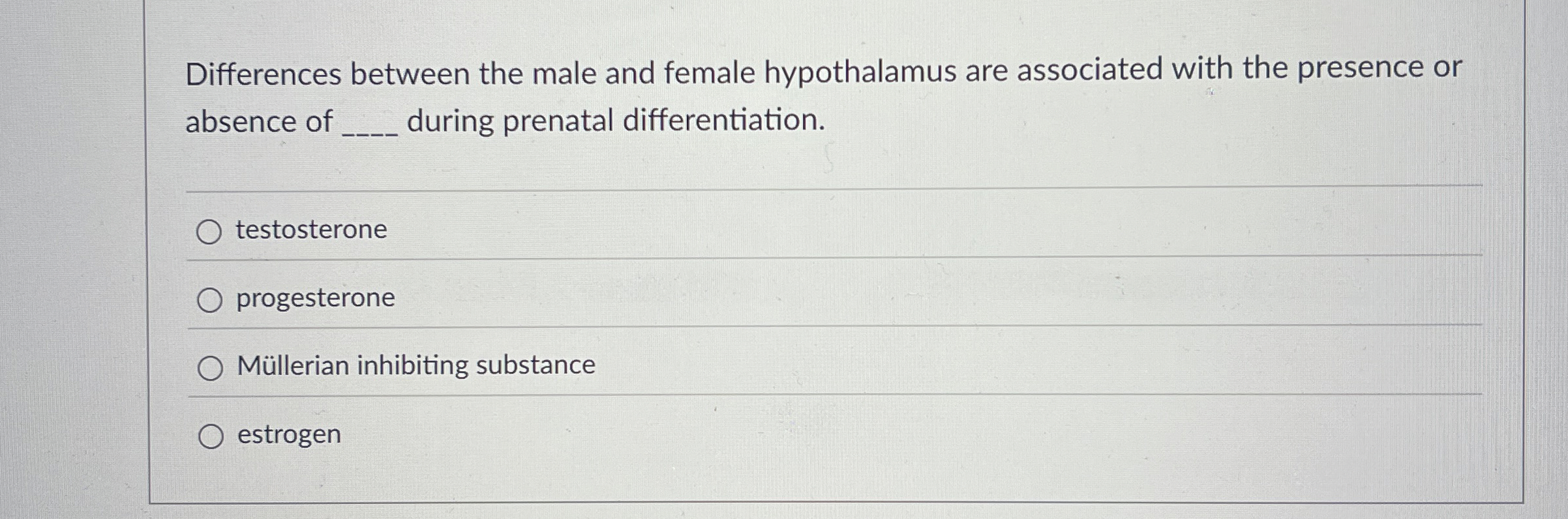 Solved Differences between the male and female hypothalamus | Chegg.com