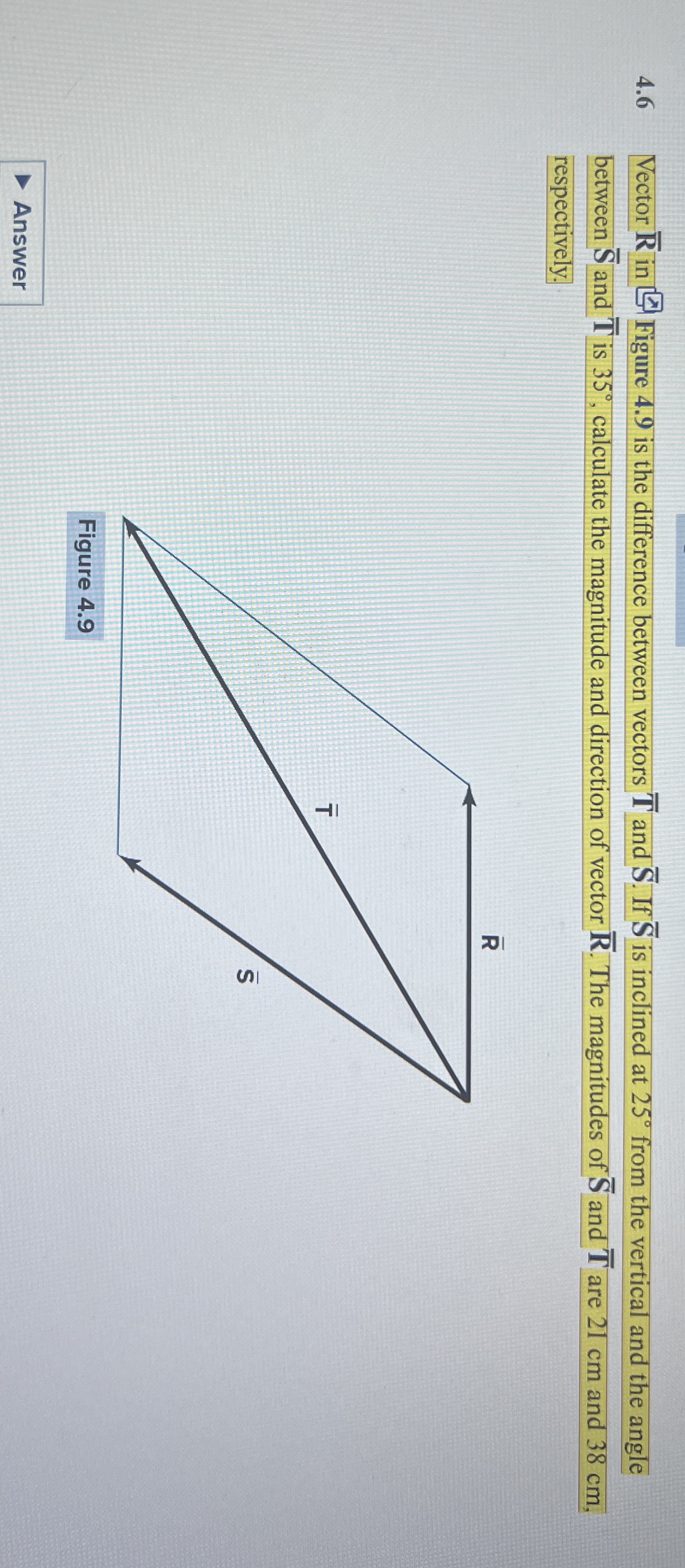 Solved 4.6 ﻿Vector ?bar (R) ﻿in Figure 4.9 ﻿is the | Chegg.com