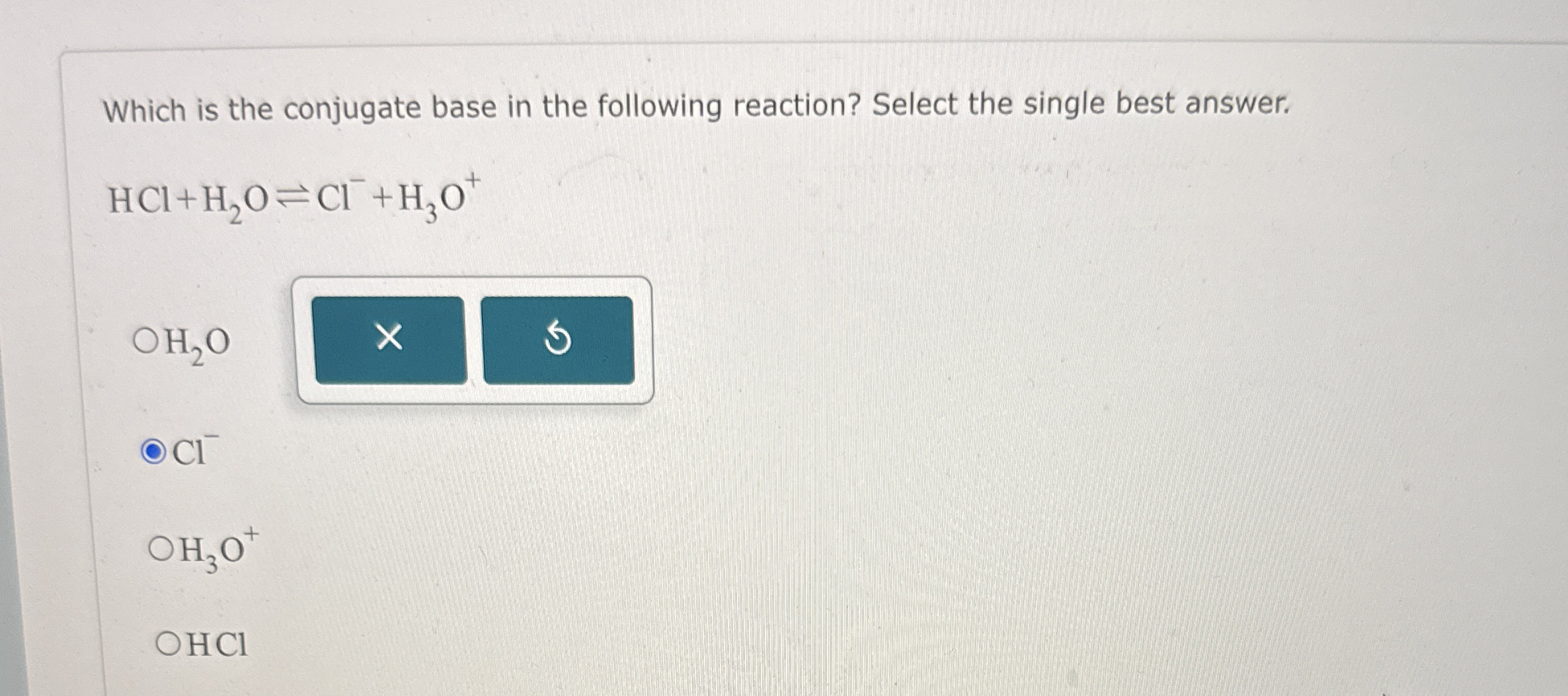 Solved Which is the conjugate base in the following | Chegg.com