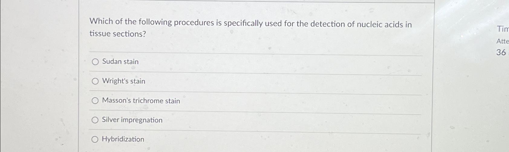 Solved Which of the following procedures is specifically | Chegg.com