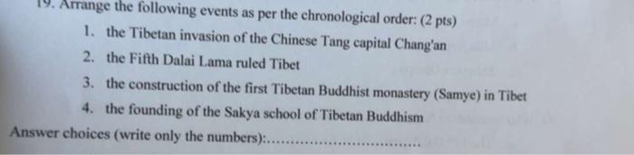 1. the Tibetan invasion of the Chinese Tang capital | Chegg.com