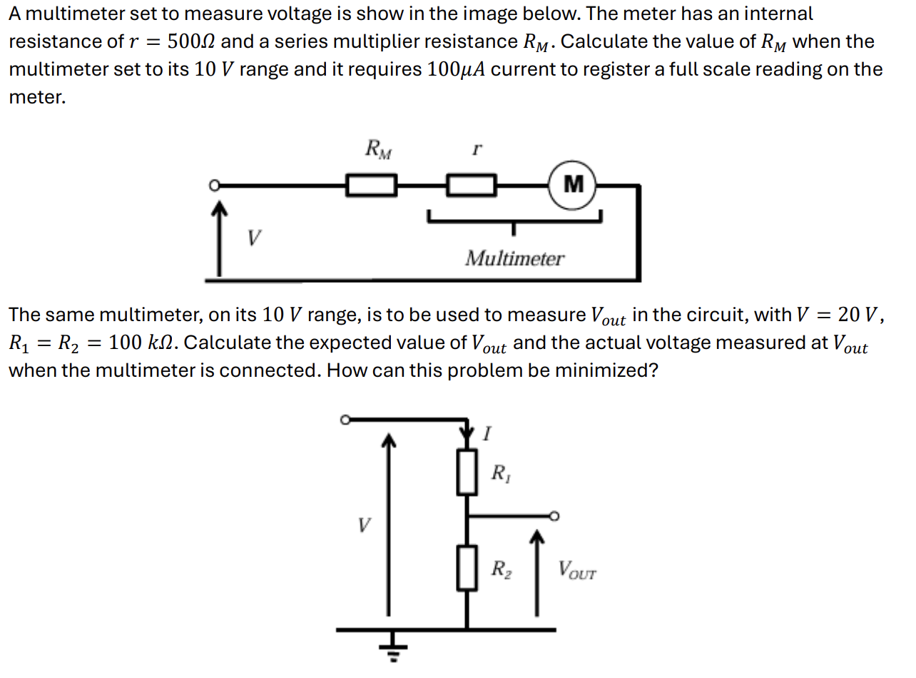 Solved A multimeter set to ﻿measure voltage is ﻿show in ﻿the | Chegg.com