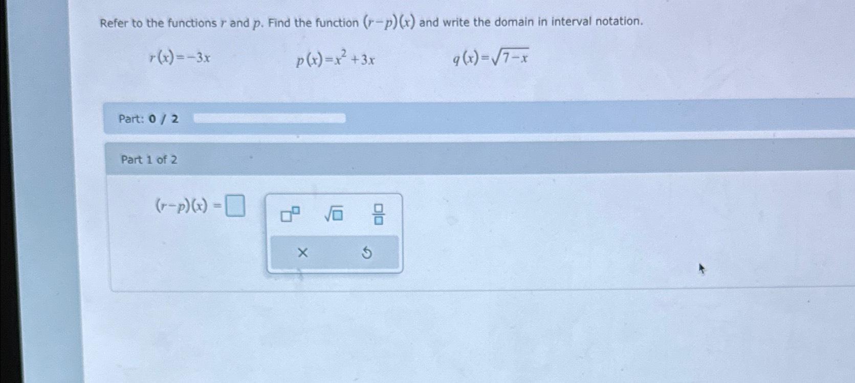 Solved Refer to the functions r ﻿and p. ﻿Find the function | Chegg.com