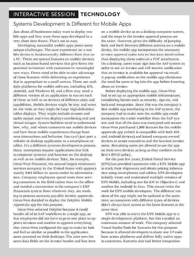 Solved INTERACTIVE SESSION TECHNOLOGY Systems Development is | Chegg.com