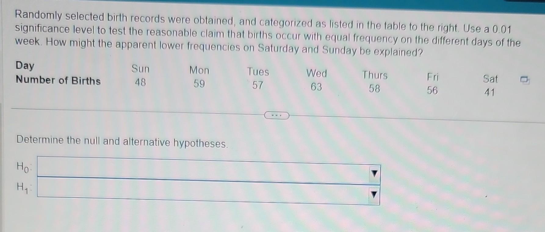 Solved Randomly selected birth records were obtained, and | Chegg.com