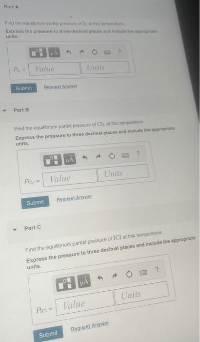 Solved Consider the following reaction: I2( g)+Cl2( | Chegg.com