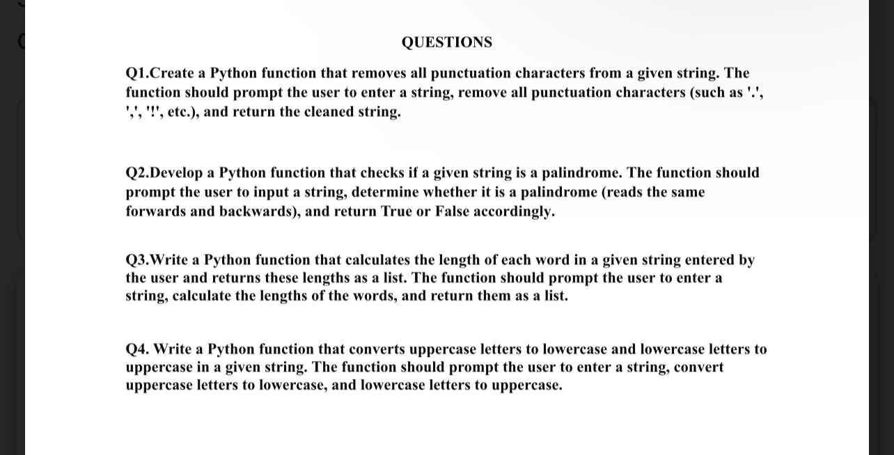 Solved QUESTIONSQ1.Create a Python function that removes all | Chegg.com