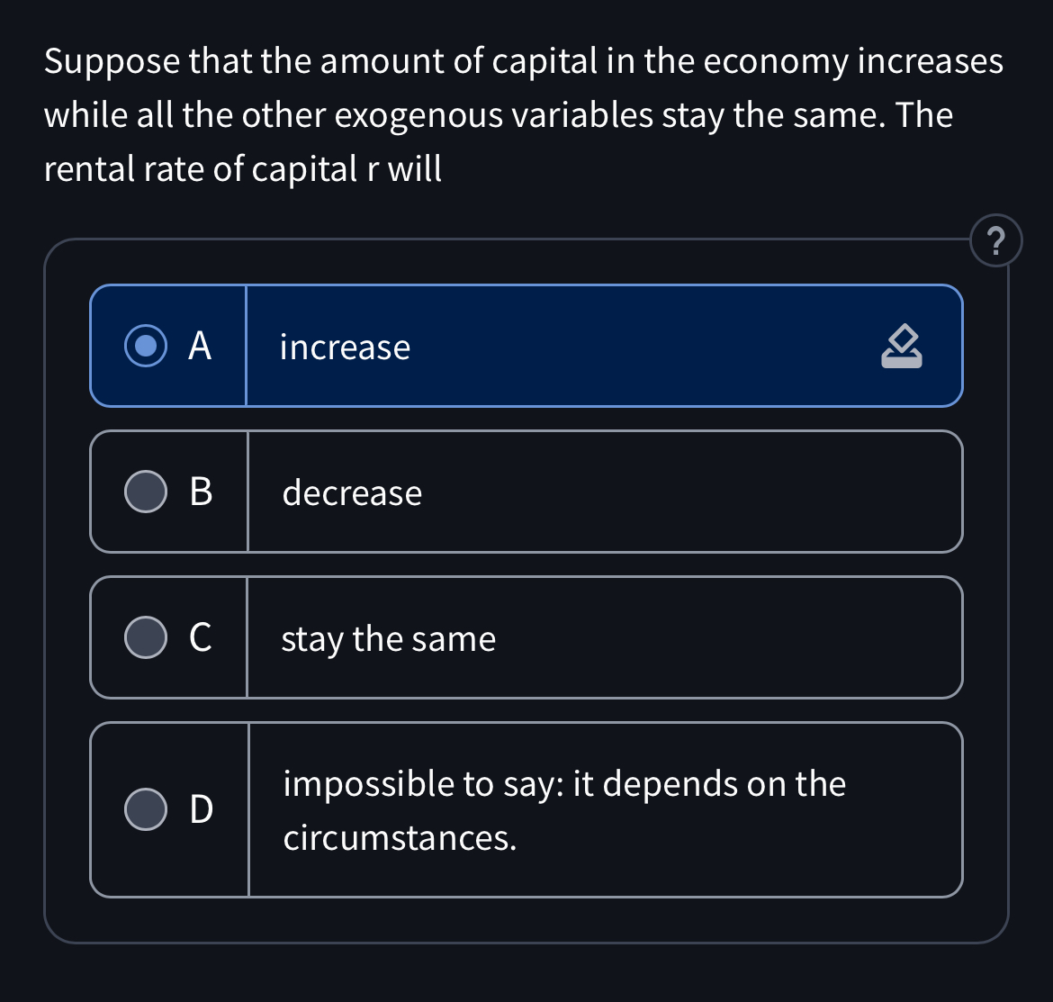 Solved Suppose that the amount of capital in the economy | Chegg.com