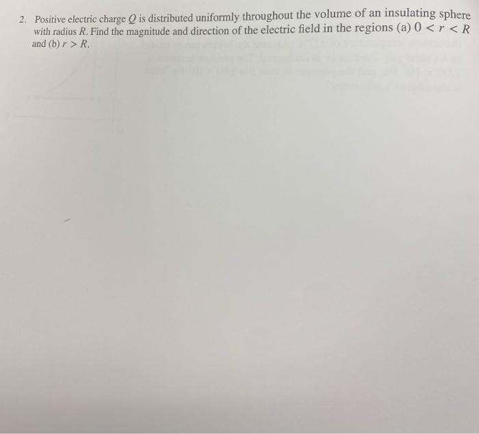 Solved 2. Positive electric charge Q is distributed | Chegg.com