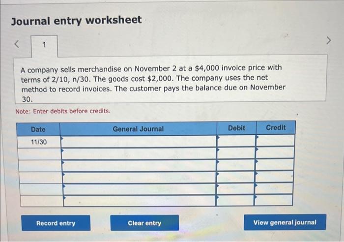 Solved Journal entry worksheet A company sells merchandise | Chegg.com