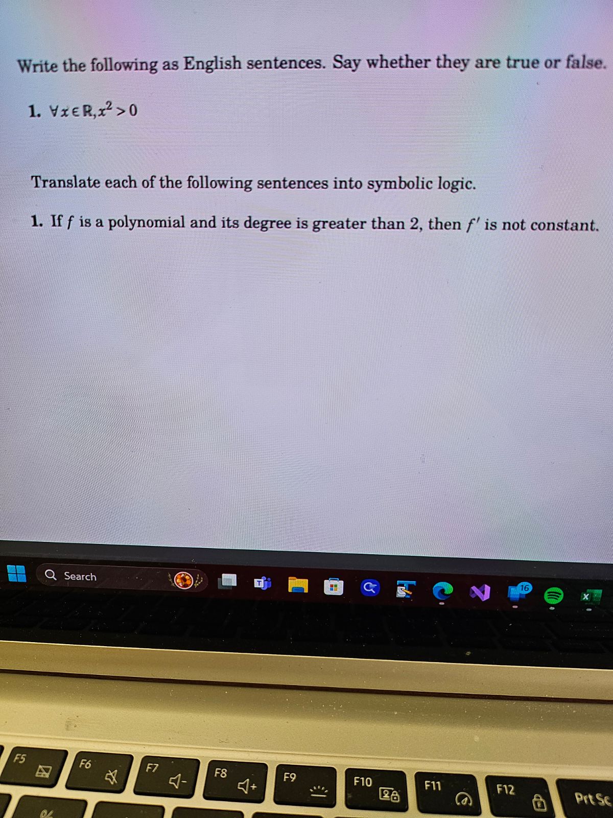 Solved Write the following as English sentences. Say whether | Chegg.com