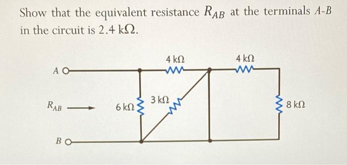 Solved Show that the equivalent resistance Rab at the | Chegg.com
