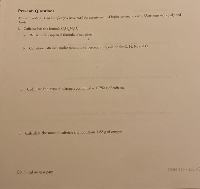 Solved Pre-Lab Questions Answer questions 1 and 2 after you | Chegg.com