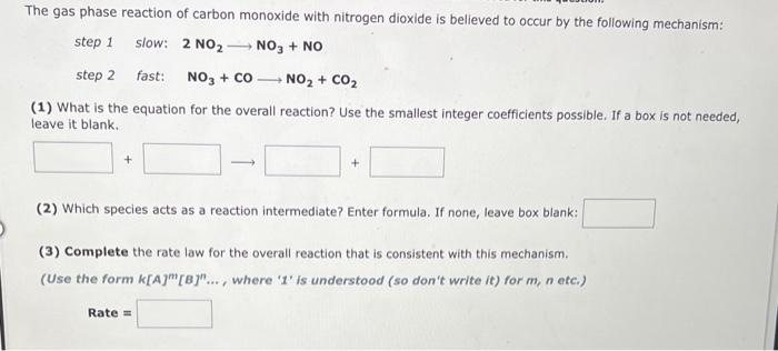 Solved The gas phase reaction of carbon monoxide with | Chegg.com