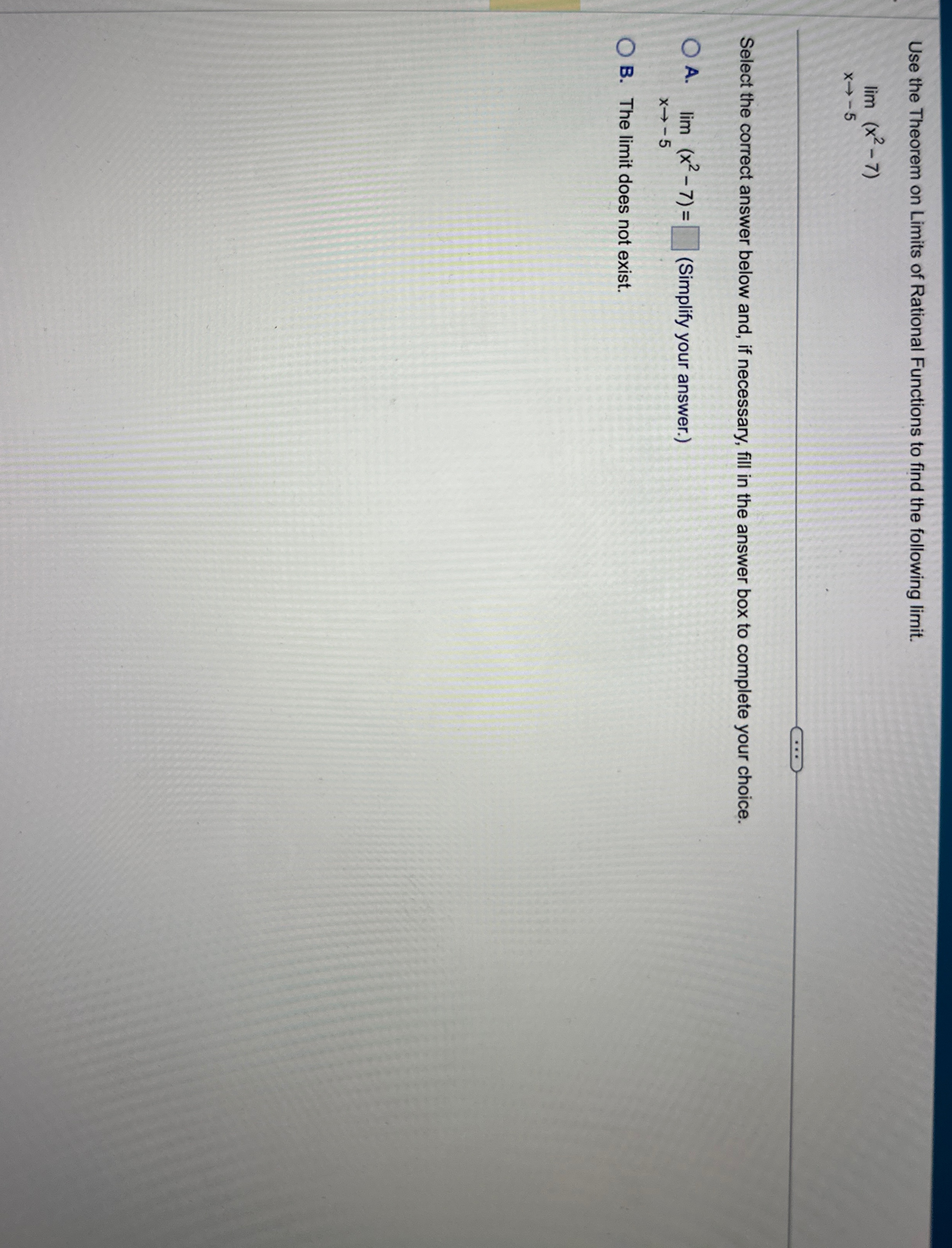 Solved Use the theorem on limits of rational functioUse the | Chegg.com