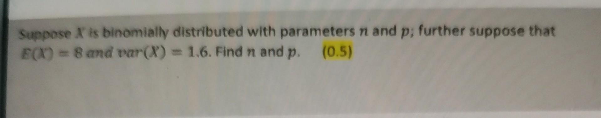 Solved Suppose I' is binomially distributed with parameters | Chegg.com