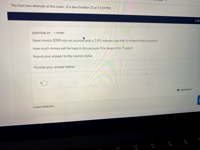 Solved FEEDBA Content attribution QUESTION 13. 1 POINT The | Chegg.com