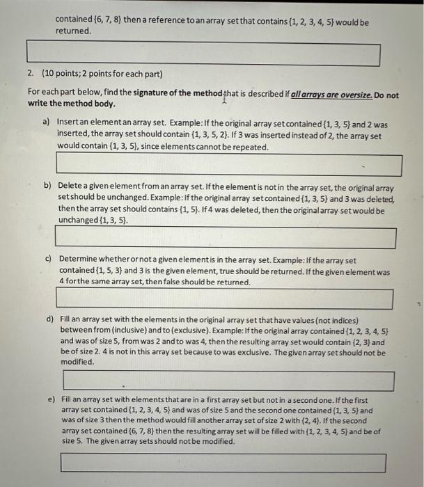 Solved ( 10 points; 2 points for each part) For each part | Chegg.com