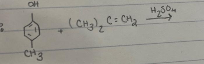 Solved CH3+(CH3)2C=CH2 H2SO4 | Chegg.com