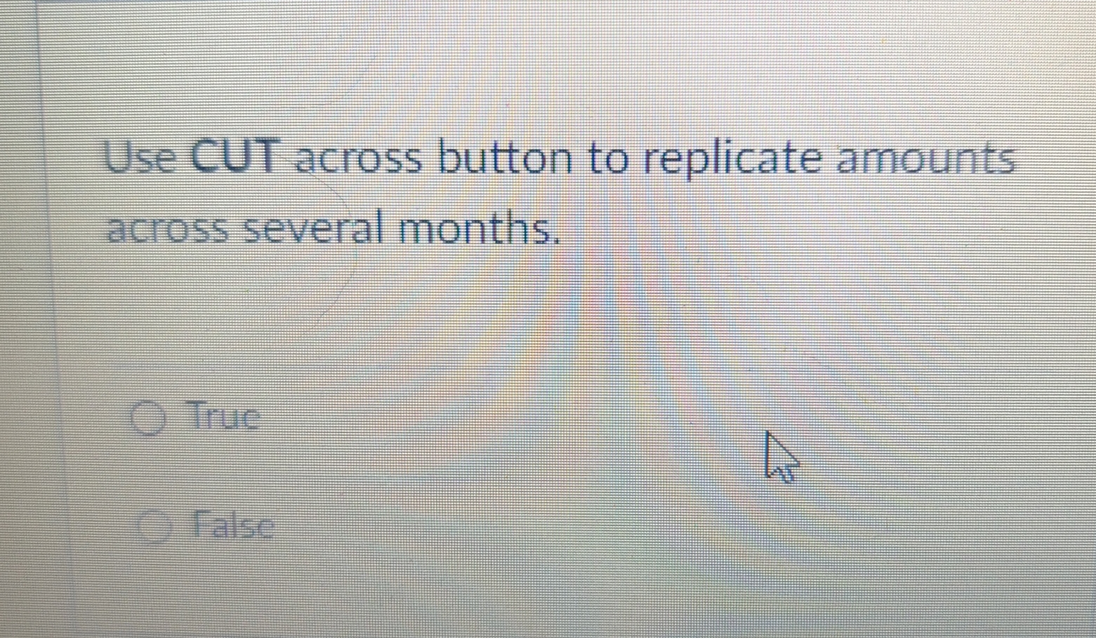 Solved Use CUT across button to replicate amounts across | Chegg.com