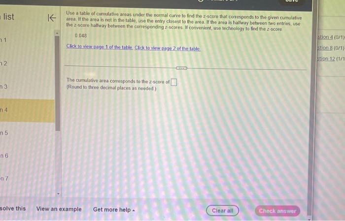 Solved Use a lable of cumulative areas under the normal | Chegg.com