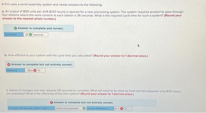 A firm uses a serial assembly system and needs | Chegg.com