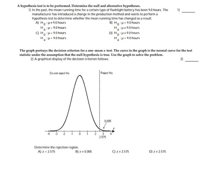 3) A graphical display of the decision criterion | Chegg.com