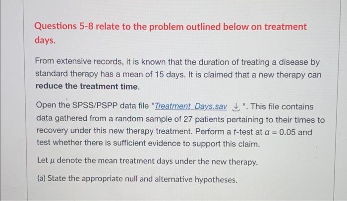 Solved Questions 5-8 relate to the problem outlined below on | Chegg.com