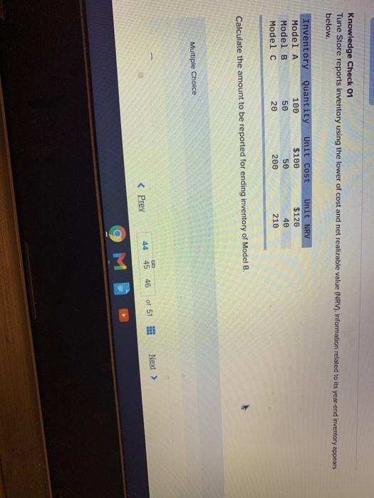 Solved Knowledge Check 01 Tune Store reports inventory using | Chegg.com