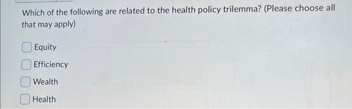 Solved Which of the following are related to the health | Chegg.com