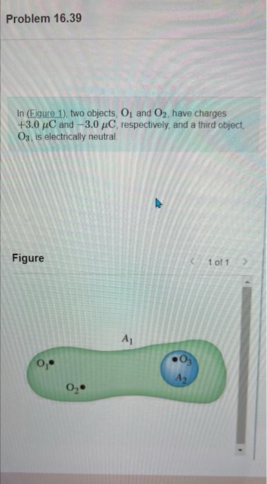 Solved Problem 16.39 In (Figure 1), two objects O, and O2, | Chegg.com