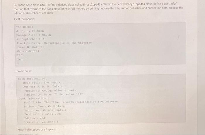 Solved Given the base class Book, define a derived class | Chegg.com