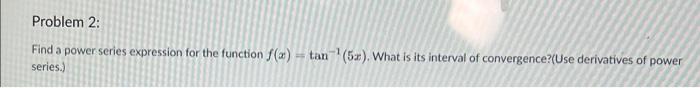 Solved Find a power series expression for the function | Chegg.com