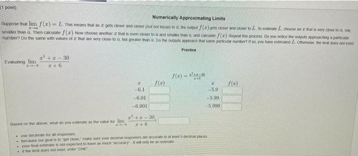Solved Numerically Approximating Limits Exppose that | Chegg.com
