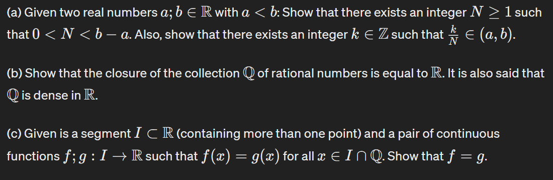 Solved The following questions are from introduction to real | Chegg.com